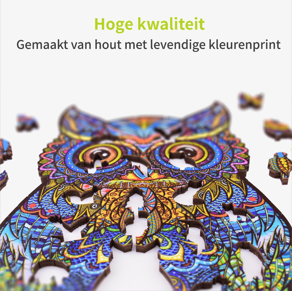 ACROPAQ Houten puzzel uil - 150 stukjes, A4 formaat 210 x 297 mm ...