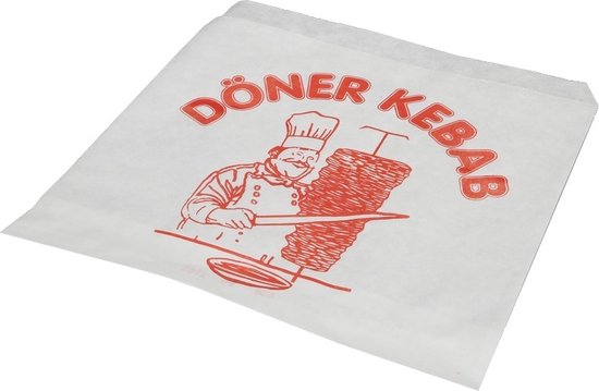 Sac à kebab Doner - Papier à kebab Doner - Wit vieilli imprimé standard ...