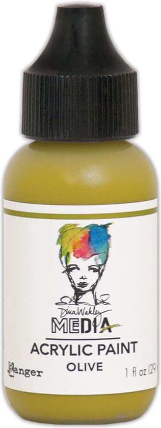 Hobbyverf - Ranger Dina Wakley media heavy body acrylic paint olive - 1 ...