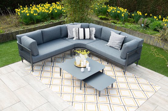Garden Impressions Nina loungeset - Carbon black/Mystic grey | bol.com