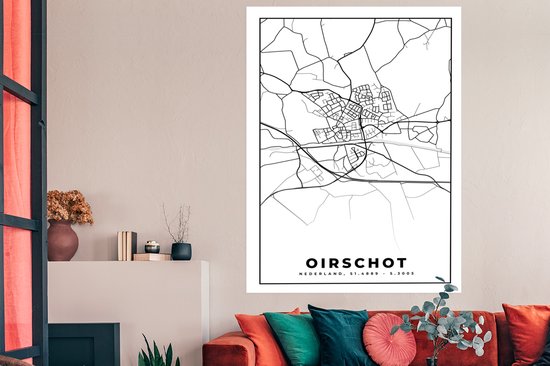 Poster Plattegrond - Oirschot - Kaart - Stadskaart - 120x180 cm XXL | bol