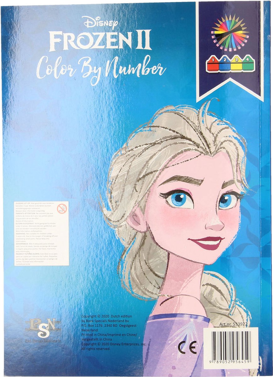 Kleuren op Nummer - met 12 kleurpotloden - Frozen - kleurboek Elsa en ...