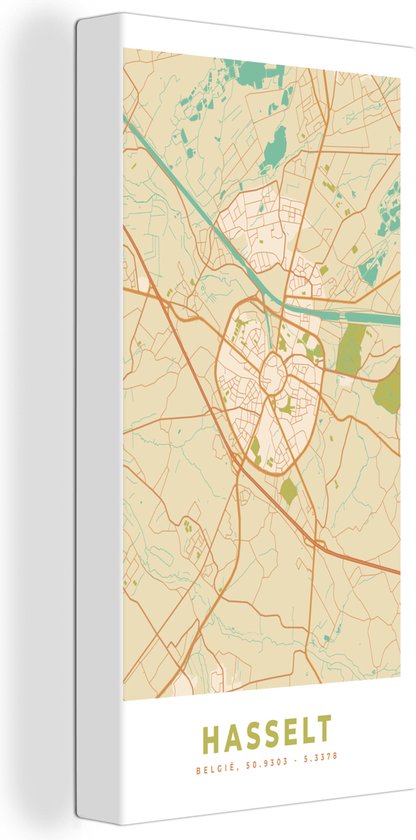 Tableau Peinture sur Toile Carte - België - Hasselt - Plan - City Map ...