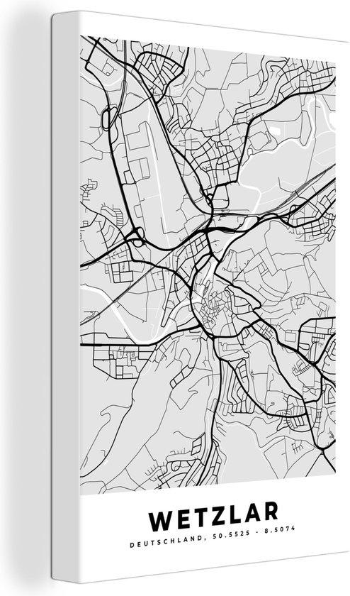 Canvas Schilderij Stadskaart - Plattegrond - Duitsland - Kaart ...