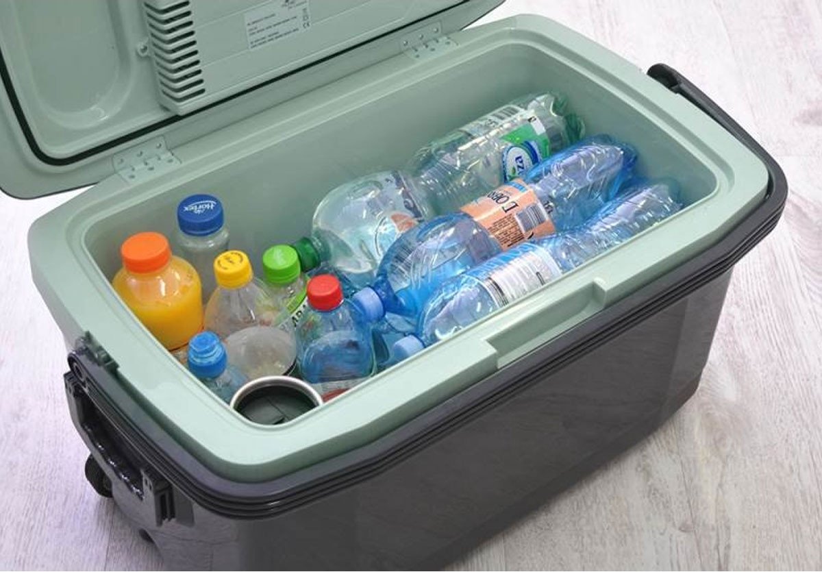 Koelbox 45 liter 12V/240V - Elektrische Koelbox - 45L - AC/DC met handvat en wielen -... | bol.com