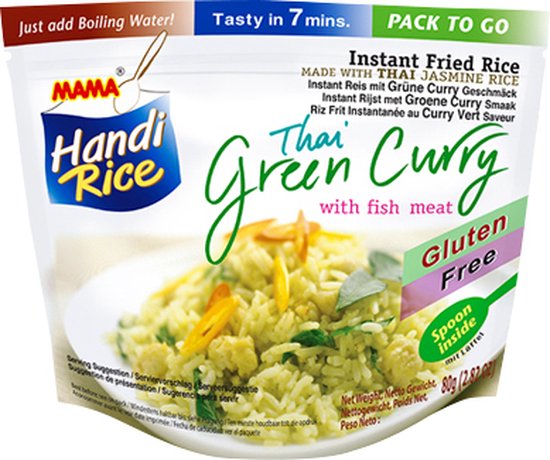 Mama Handi Rice - Instant Gebakken jasmijnrijst Thai Green Curry met ...