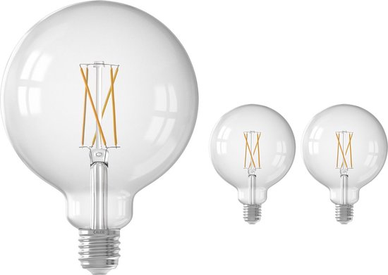 Voordeelpak 3x Calex Smart Tuya Wifi E27 Globe Filament 7.5W 1055lm - 818-830... | bol.com