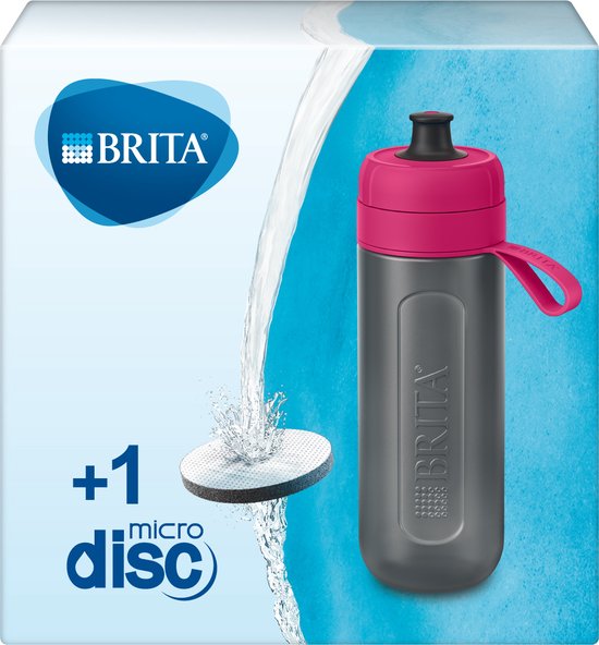 BRITA - Fill&Go Waterfilterfles ACTIVE - 0,6L - Roze - inclusief 1 MicroDisc waterfilter | bol