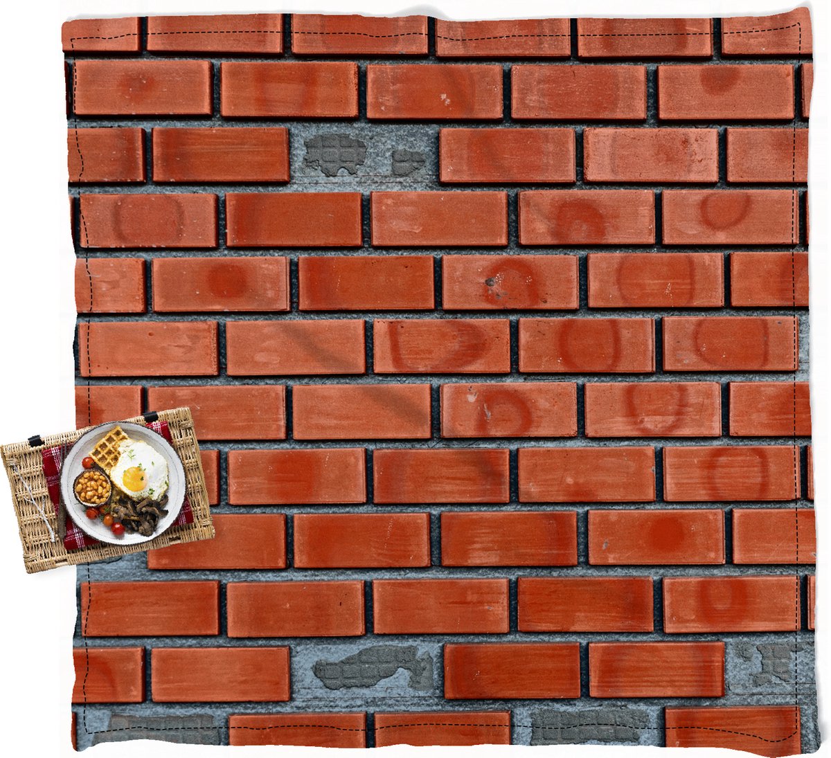 Picknickkleed - Buitenkleed - Muur - Gips - Stenen - Vloerkleed buiten ...