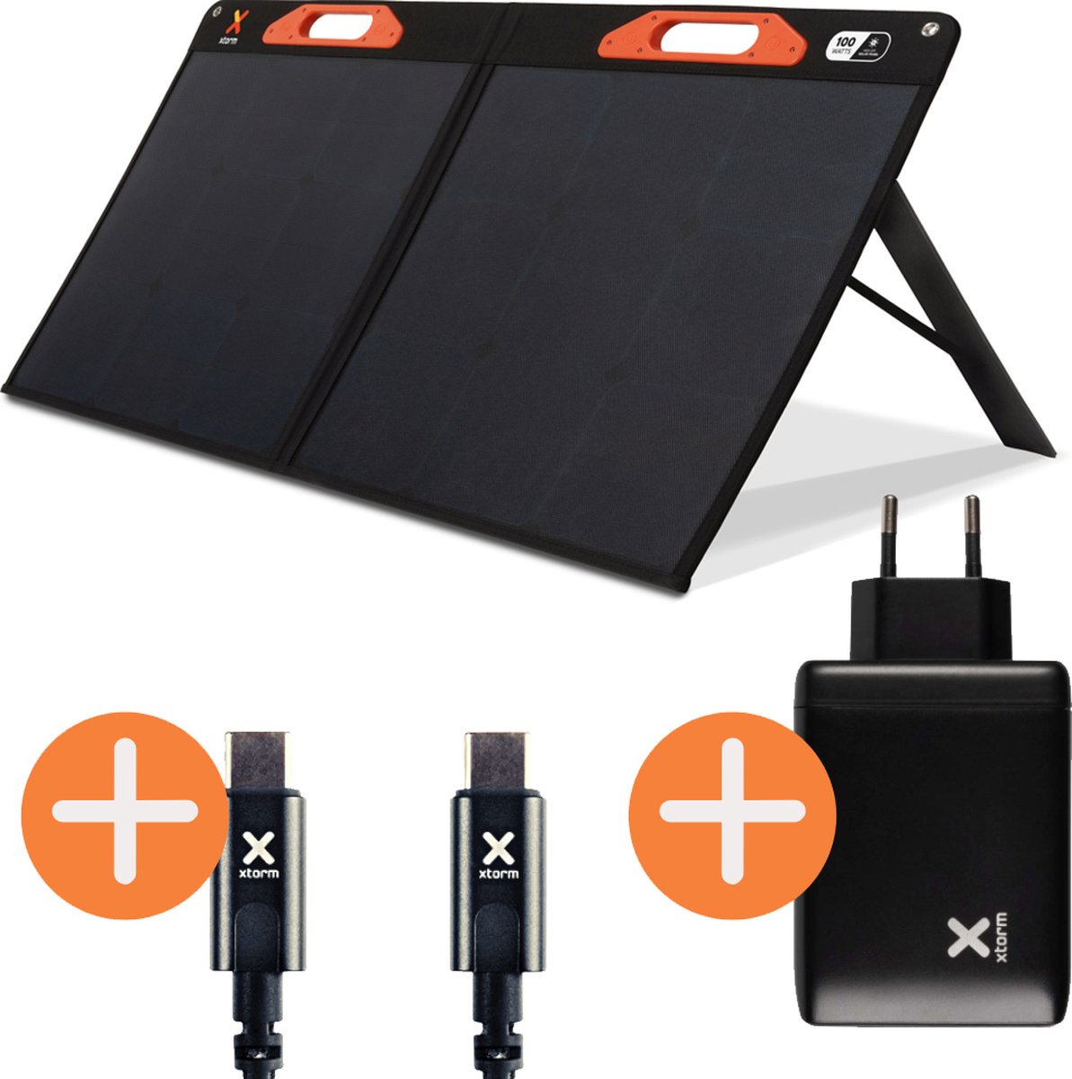 Xtorm Solar Panel 100W + Xtorm USB-C kabel + Xtorm USB-C lader - Power ...