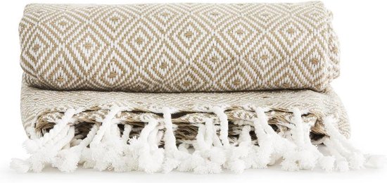 Sagaform Goose Eye-Weave Deken, Beige | bol.com