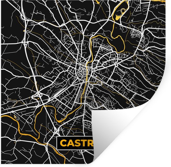 Muurstickers - Kaart - Stadskaart - Plattegrond - Castres - Frankrijk ...