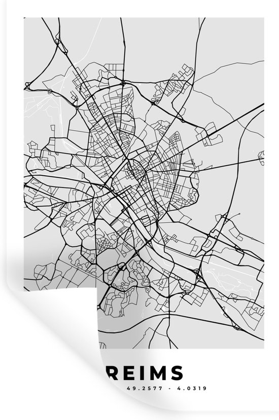 Stickers muraux - France - Reims - Plan de ville - Plan - Carte - 60x90 ...
