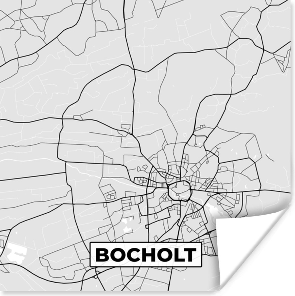 Poster Bocholt - Kaart - Stadskaart - Plattegrond - Duitsland - 30x30 ...