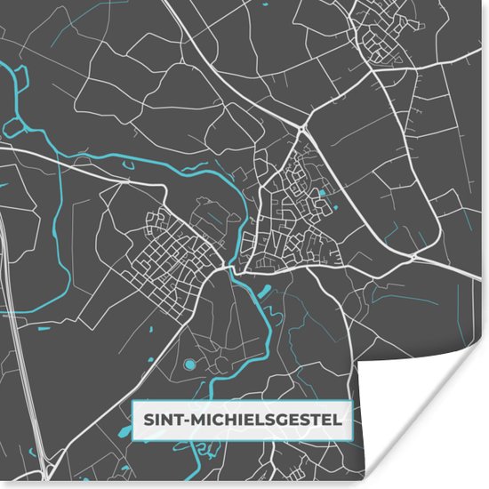 Poster Sint-Michielsgestel - Stadskaart - Kaart - Plattegrond - 30x30 ...