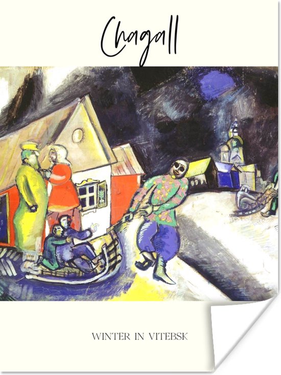 Poster Marc Chagall - Winter in Vitebsk - Schilderij - 30x40 cm | bol