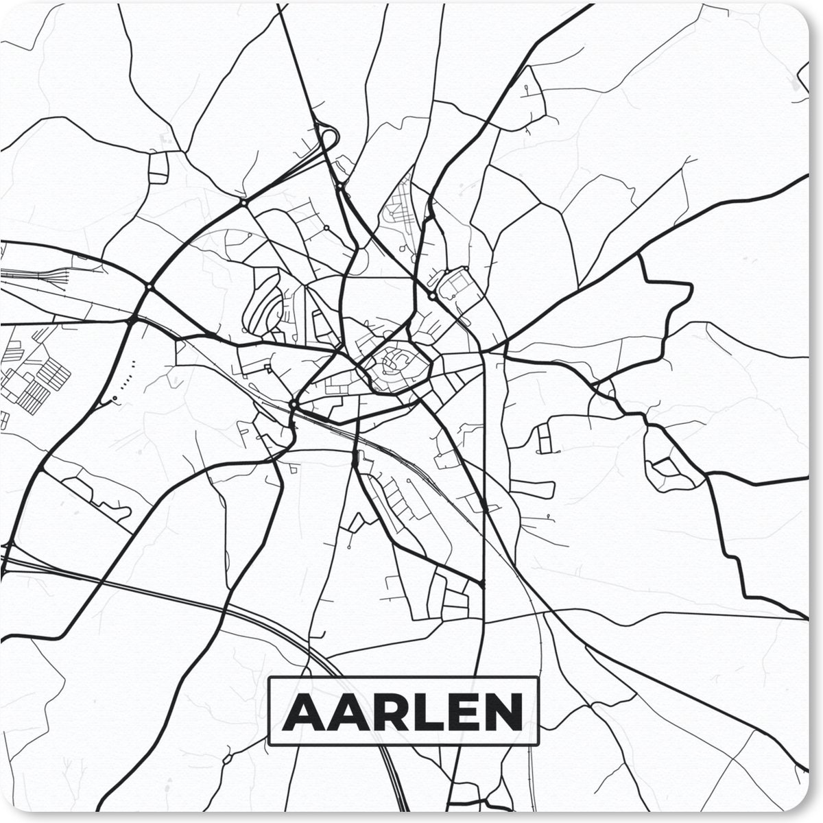 Muismat - Zwart Wit – België – Plattegrond – Stadskaart – Kaart ...