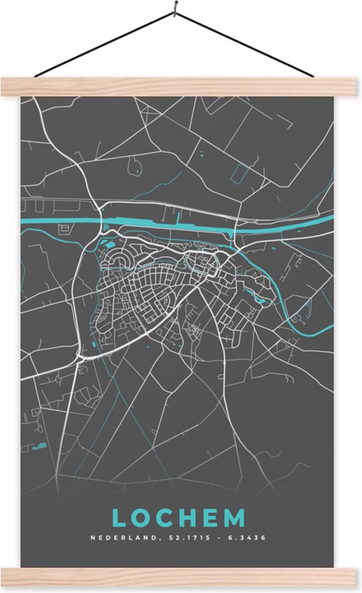Posterhanger incl. Poster 40x60 cm - Schoolplaat - Kaart - Lochem ...