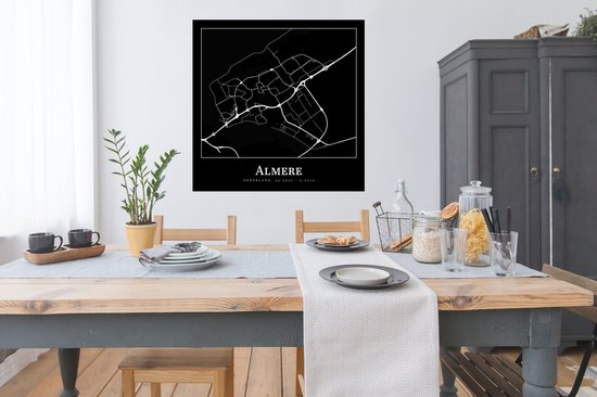 Poster Stadskaart - Almere - Kaart - Plattegrond - 100x100 cm XXL | bol