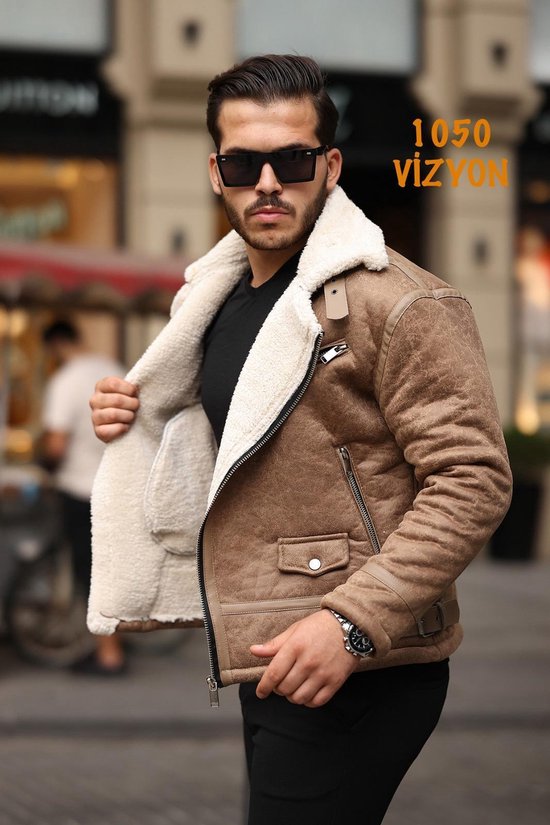 Winterjas | Stijlvolle leren | Winterjas heren met fleece voering ...