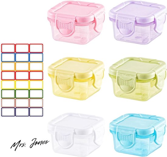Mrs. Jones 6-stuks mini-vershouddozen met deksel-kleine snackdoos ...