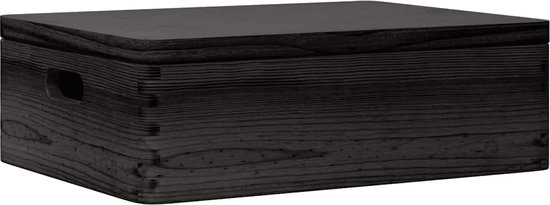 vidaXL - Houten - kist - met - deksel&handvatten - 40x30x13cm ...