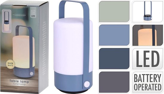 Tafellamp campinglamp warm wit LED acculamp binnen buiten Ø15 x 25 cm ...