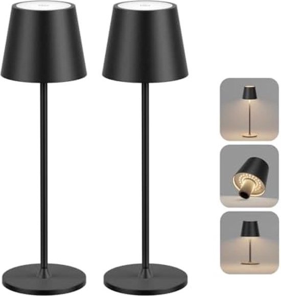 Draadloze LED-tafellamp, Dimbare Flessenlamp - 2 Stuks, 3000 K, 5000 ...