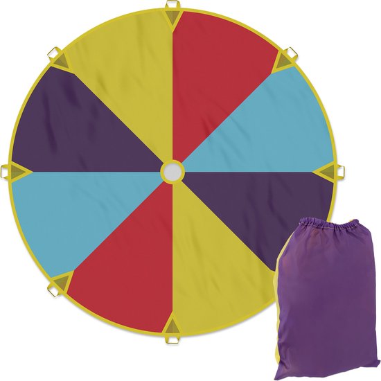 parachute spel - Ø 240 cm - 8 spelers - dansdoek - kinderen - buitenspeelgoed | bol