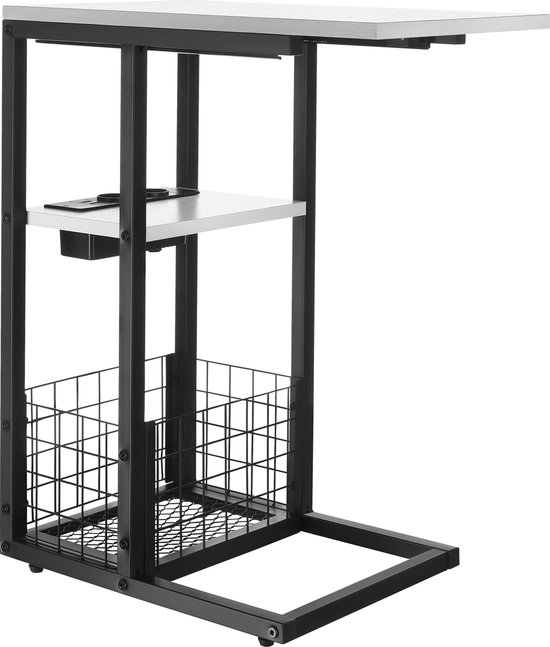 tectake® Laptoptafel met Laadstation - stekkerdoos – C-Vormige ...