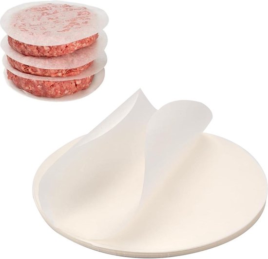 200 Sheets 13 cm Round Non-Stick Burger Paper White Path Paper for ...