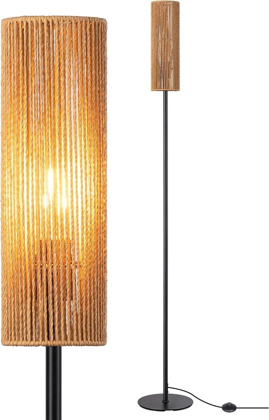 Woonkamer Vloerlamp 165 cm - LED Vloerlamp - Vloerlamp Rotan met ...