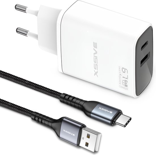 Snellader - Auto Disconnect - 1 Meter - 67W USB C Power Adapter met USB ...