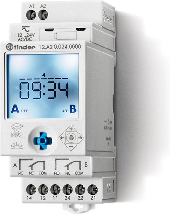 Finder 12.A2.0.024.0000 Schakelklok Weekprogramma, Dagprogramma IP20 ...