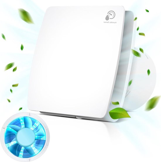 Bathroom Fan with Moisture Sensor and Time Delay Device - 100 mm, 12 W ...