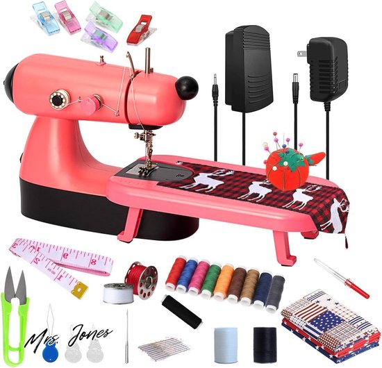 Mrs. Jones Mini-naaimachine draagbare kleine naaimachine voor beginners - verlengtafel... | bol