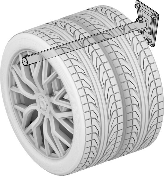 Muurbeugel winterbanden 2 stuks | Maximaal draagvermogen: 60 kg per ...