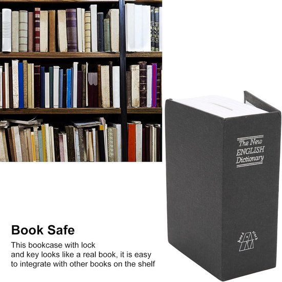 Safe with Key - Book Money Box - Lock Dictionary Box for Keys - Money ...