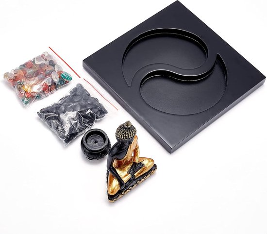 JGS ® Miniatuur Zen Tuin Set met Yin Yang Ontwerp voor Meditatie en ...