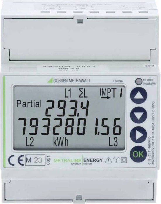 Gossen Metrawatt U289B METRALINE ENERGY kWh-meter 3-fasen met S0 ...