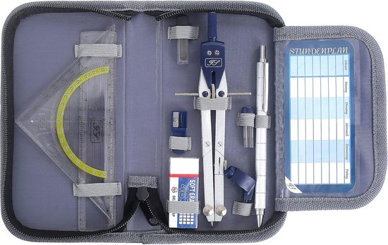 Hoogwaardige 13-delige passerset voor wiskunde – Geometrieset met ...