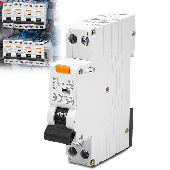 16A 30mA aardlekschakelaar 1P+N 6kA RCBO 16A nominale stroom RCD ...
