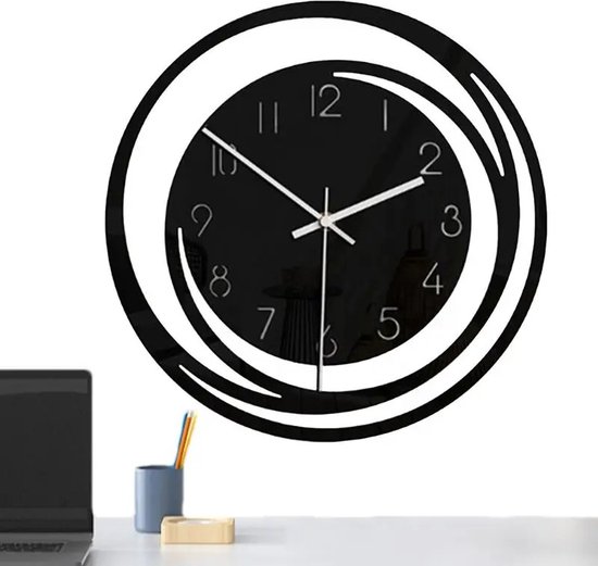 Mercadome® Wandklok - Wandklok modern - Wandklokken - Wandklok Zwart ...