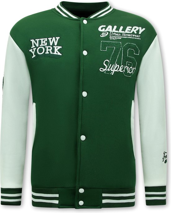 Baseball Jack Heren - College Jacket Heren - 902 - Groen | bol