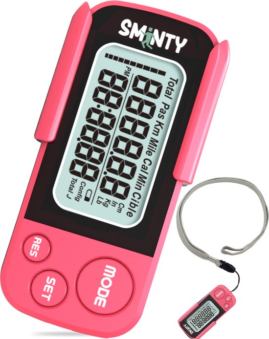 Sminty® Stappenteller Broekzak Roze – Activity Tracker - Stappentellers ...
