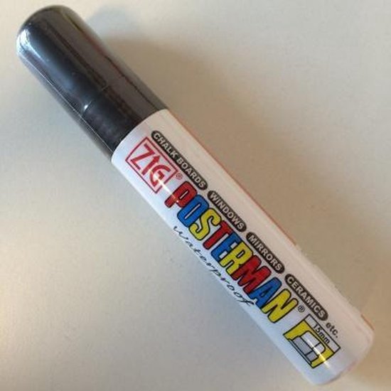 Securit Zig Posterman Weerbestendige Krijtstift Zwart 15mm - Y983 | bol