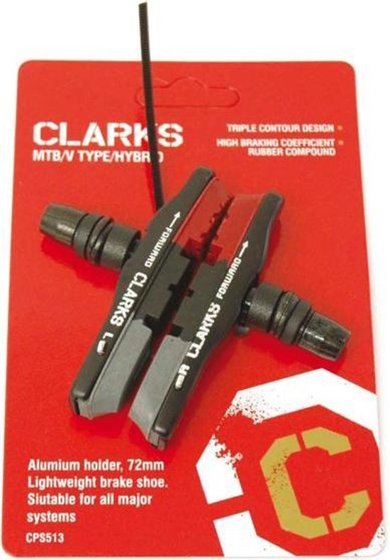 Remblok clarks v-brake aluminium 72mm | bol