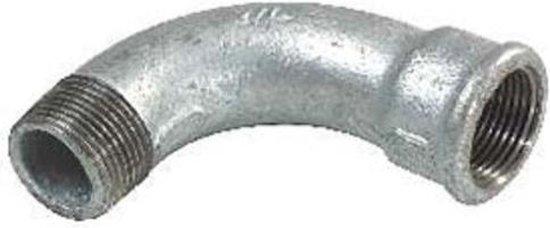 Nefit Ind Nr1 lange bocht 90° met binnen en buitendraad 3/4 gegalvaniseerd | bol