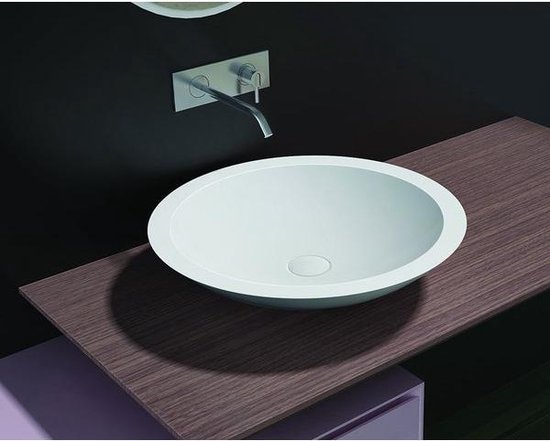 Crosstone Solid Surface waskom rond 51x11cm | bol.com