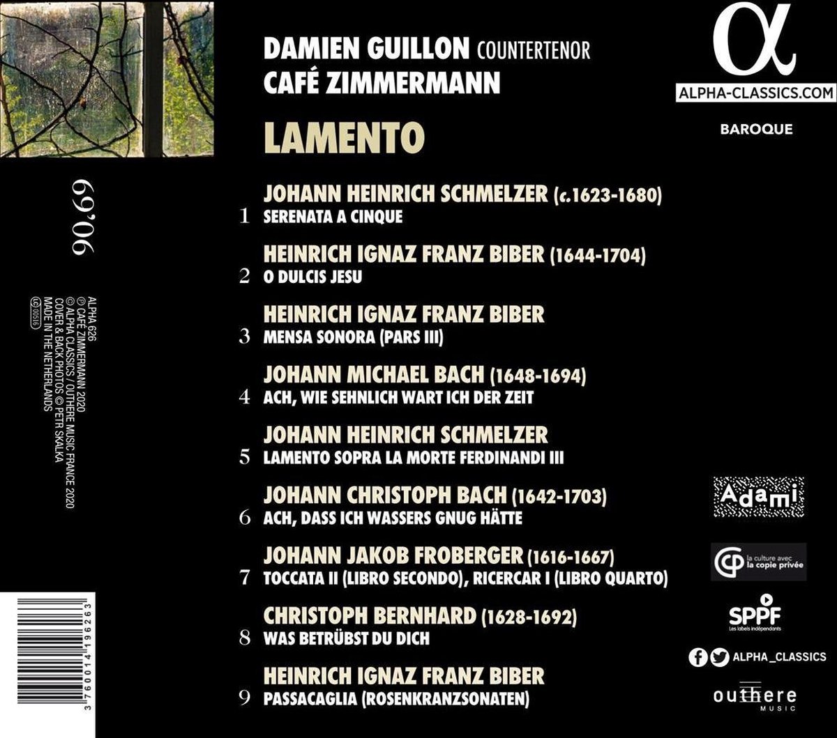 Cafe Zimmermann - Damien Guillon - Lamento (CD), Damien Guillon ...